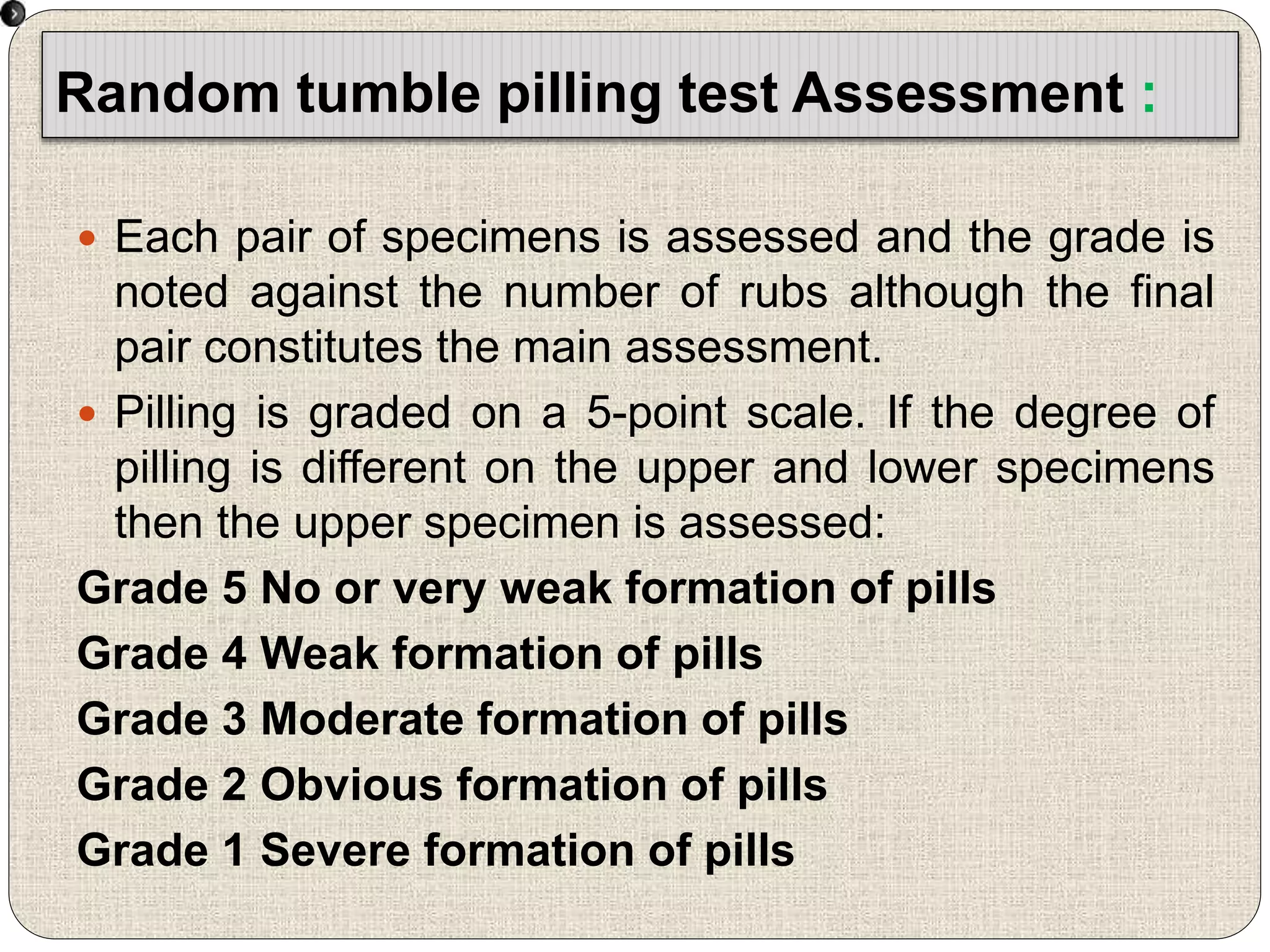 pillinng test & abrasion resistance | PPTX