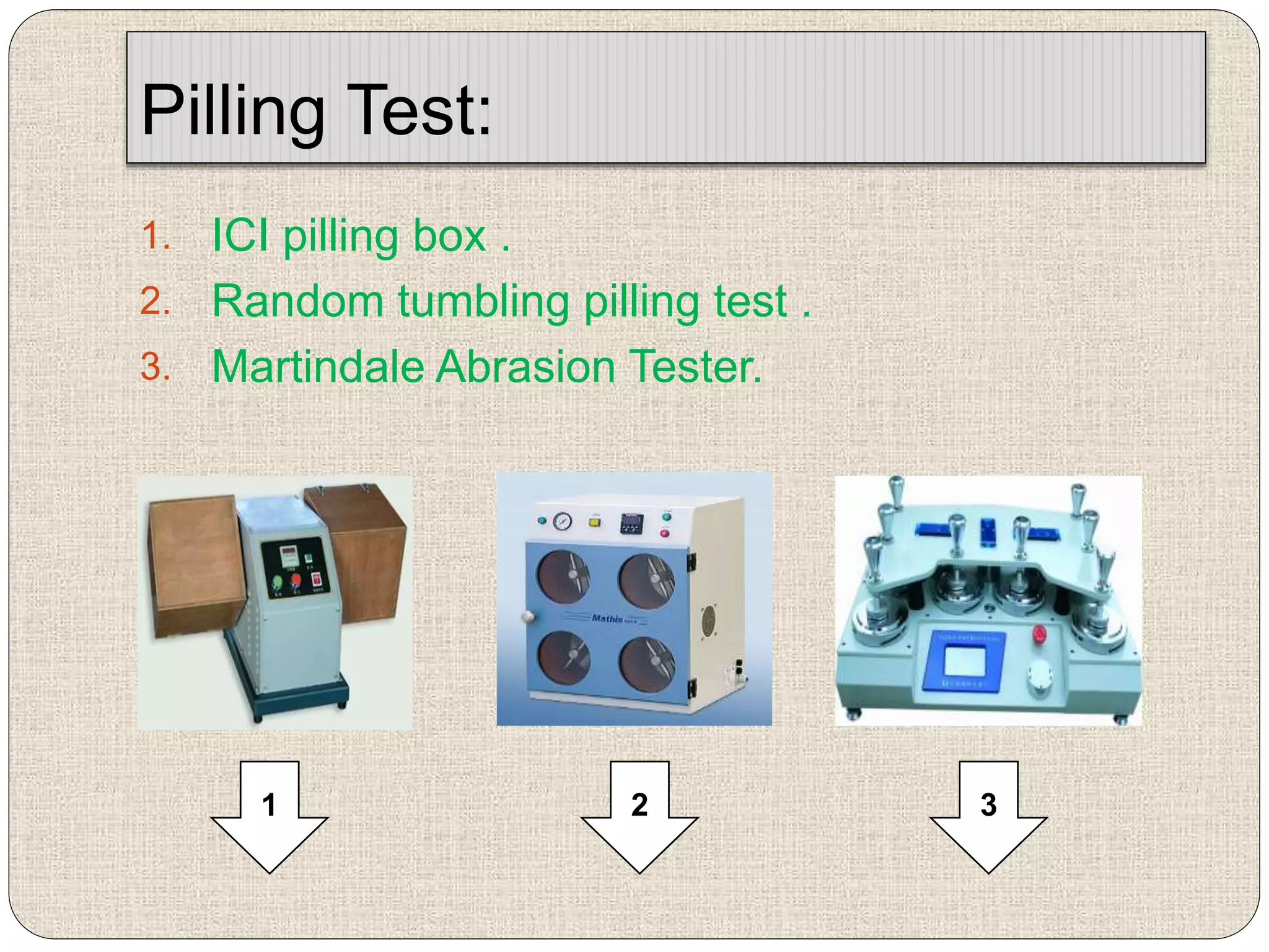 pillinng test & abrasion resistance | PPTX