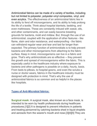 Special fabrics: Properties & Quality control | PDF