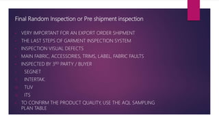 Garments Inspection | PPTX