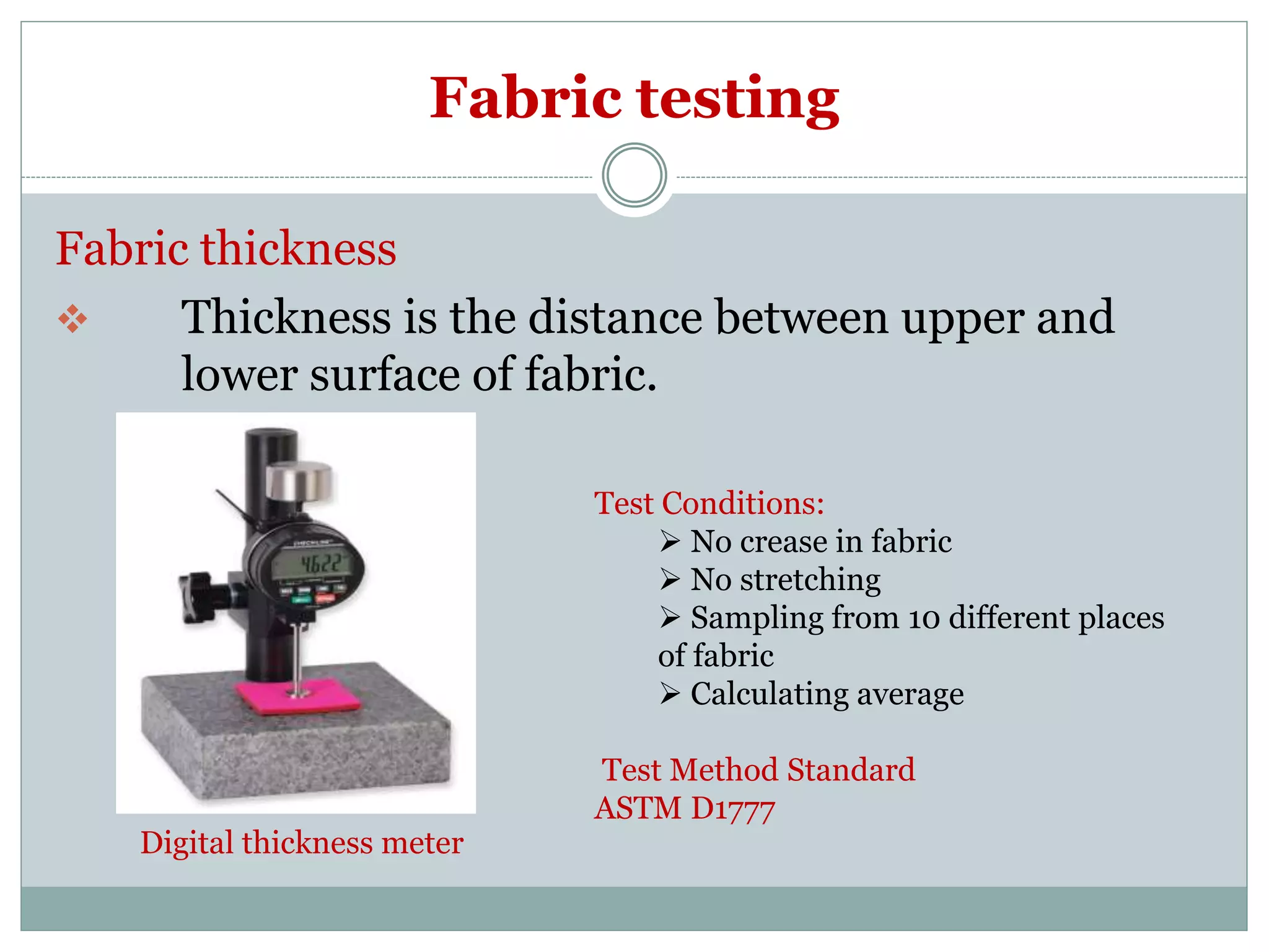 Fabric Testing and quality control | PPTX