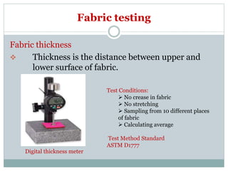 Fabric Testing and quality control | PPTX