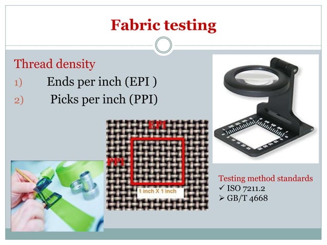 Fabric Testing And Quality Control Pptx Physics Science