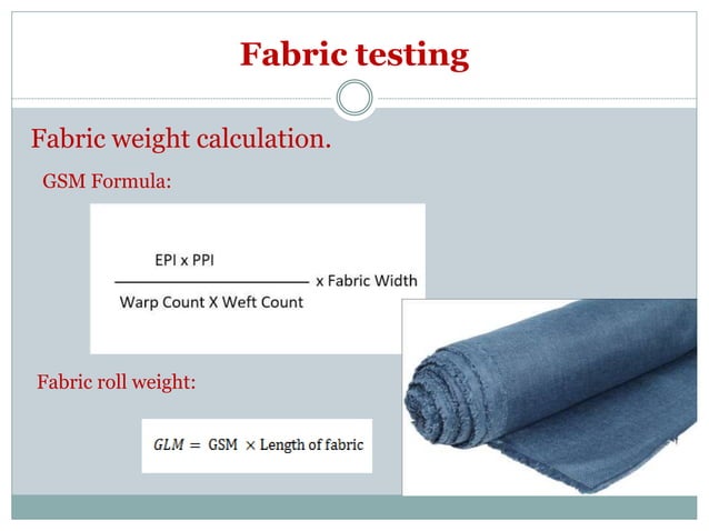 Fabric Testing and quality control | PPTX | Physics | Science