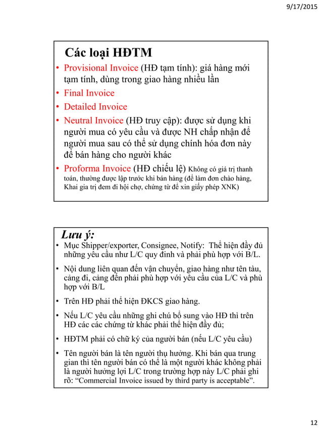 TTQT - Kỹ thuật kiểm tra Bộ chứng từ và cách phòng tránh bất đồng BCT thanh toán theo L/C | PDF
