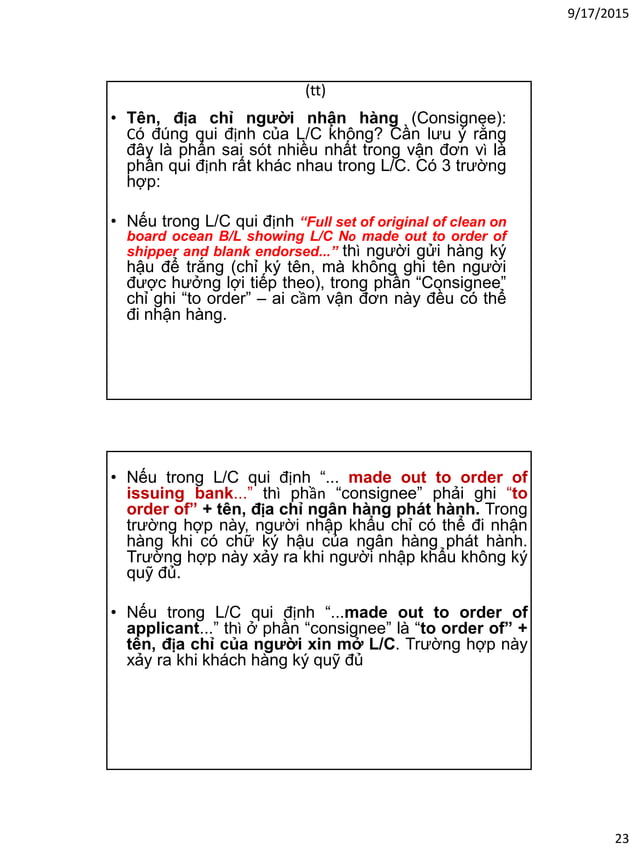 TTQT - Kỹ thuật kiểm tra Bộ chứng từ và cách phòng tránh bất đồng BCT thanh toán theo L/C | PDF