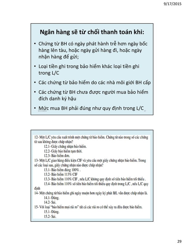 TTQT - Kỹ thuật kiểm tra Bộ chứng từ và cách phòng tránh bất đồng BCT thanh toán theo L/C | PDF