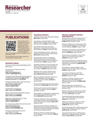 Texas Transportation Researcher | New Director, New Opportunities | PDF