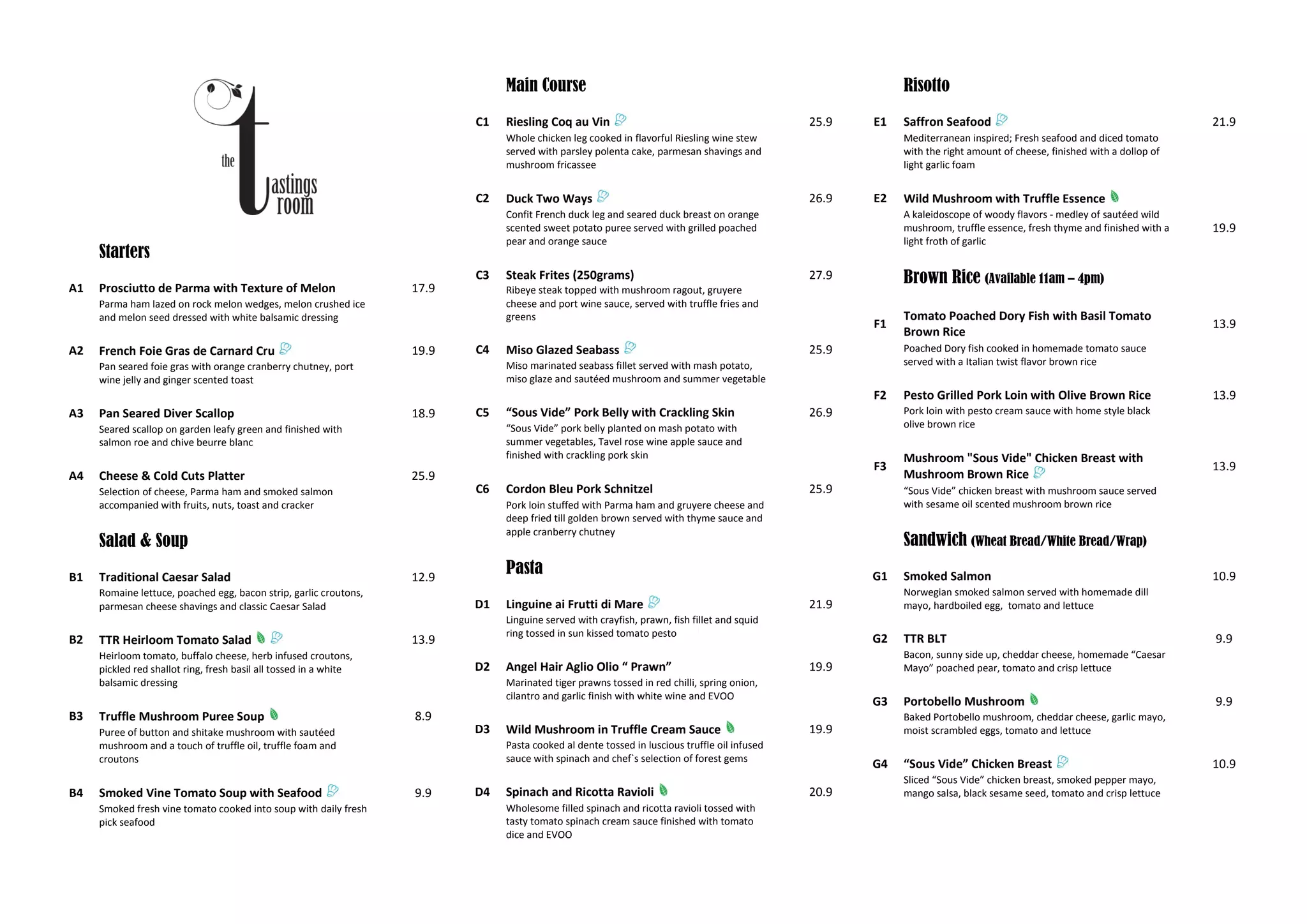 Ttr food menu | PDF