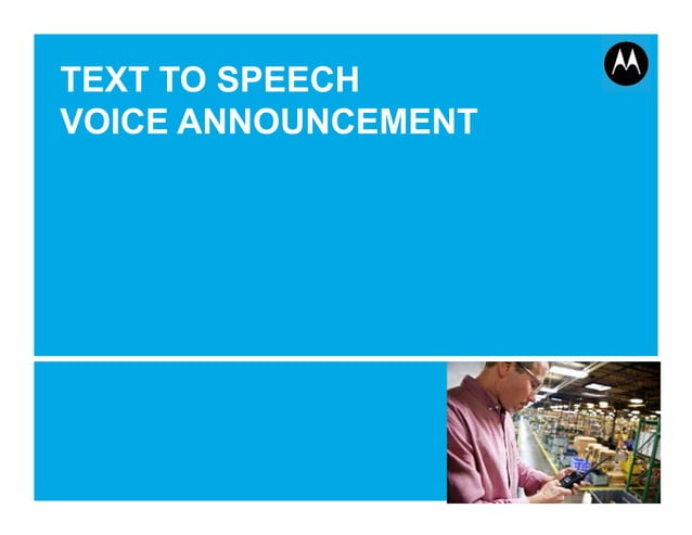 Motorola MotoTRBO Text to Speech Voice Announcement | PDF | Computing ...