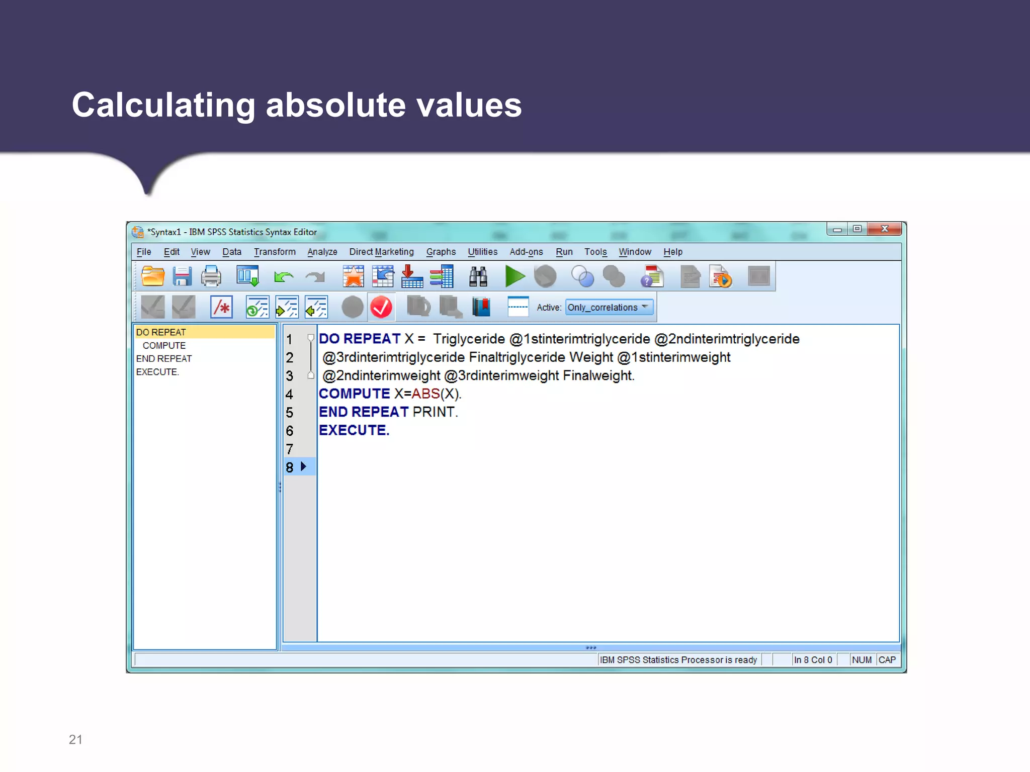 Tech Tip: Output Management System (OMS) in IBM SPSS Statistics | PDF