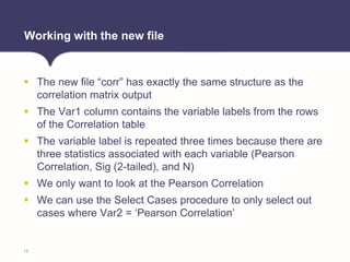 Tech Tip: Output Management System (OMS) in IBM SPSS Statistics | PDF