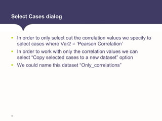 Tech Tip: Output Management System (OMS) in IBM SPSS Statistics | PDF