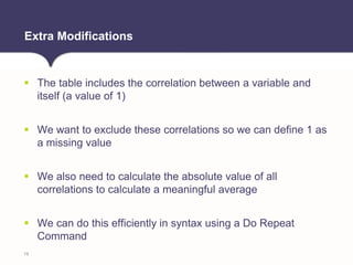 Tech Tip: Output Management System (OMS) in IBM SPSS Statistics | PDF