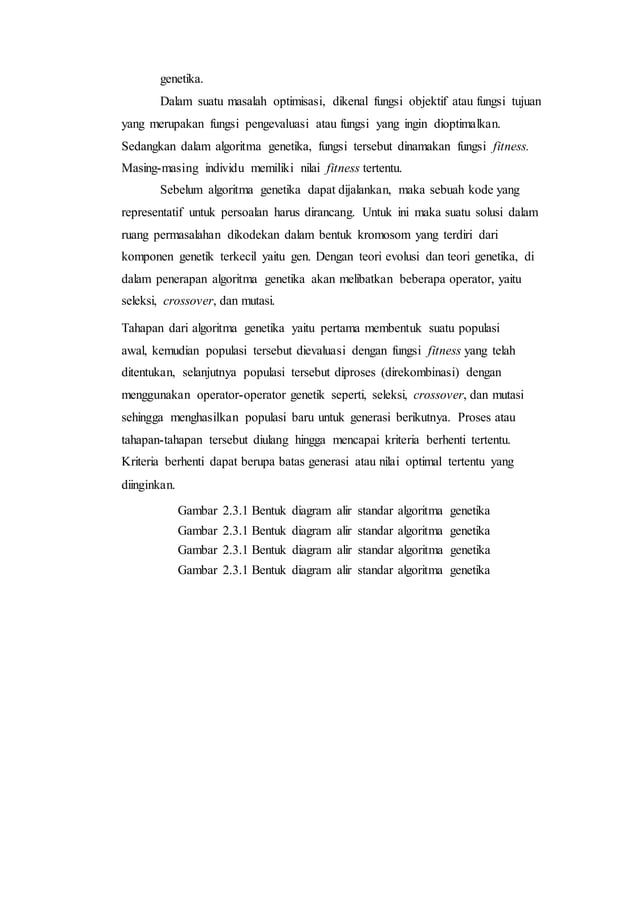 MAKALAH TENTANG ALGORITMA GENETIKA | DOCX