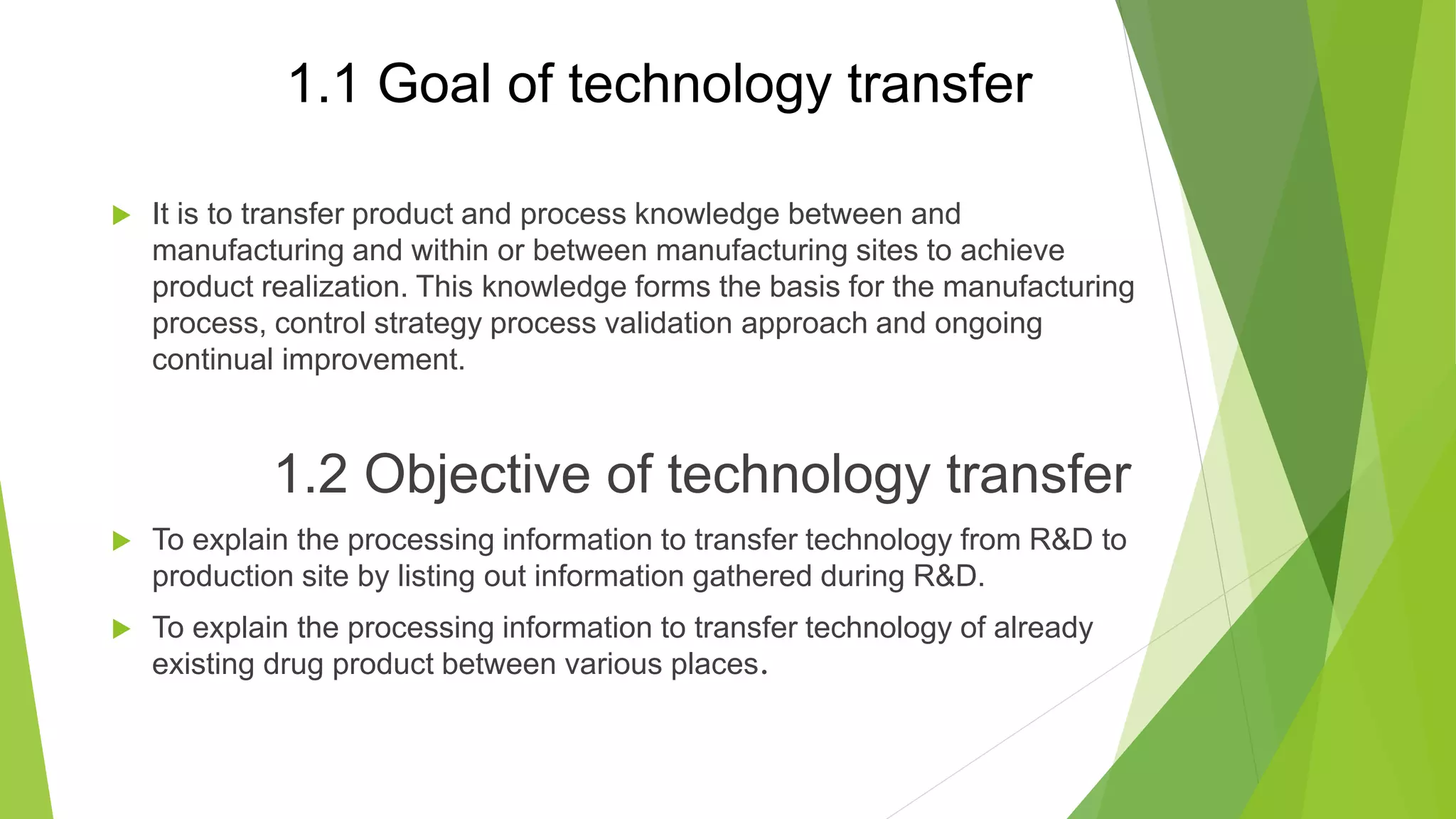 Technology transfer from R & D to production in pharmaceutical industry ...
