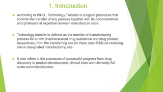 Technology transfer from R & D to production in pharmaceutical industry ...