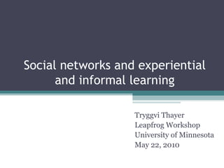 Social networks/networking and learning | PPT