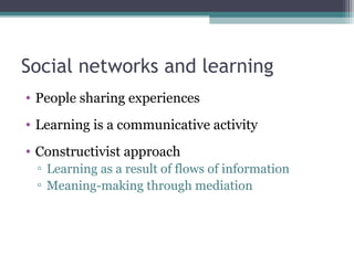 Social networks/networking and learning | PPT