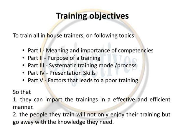 Train the trainer | PDF