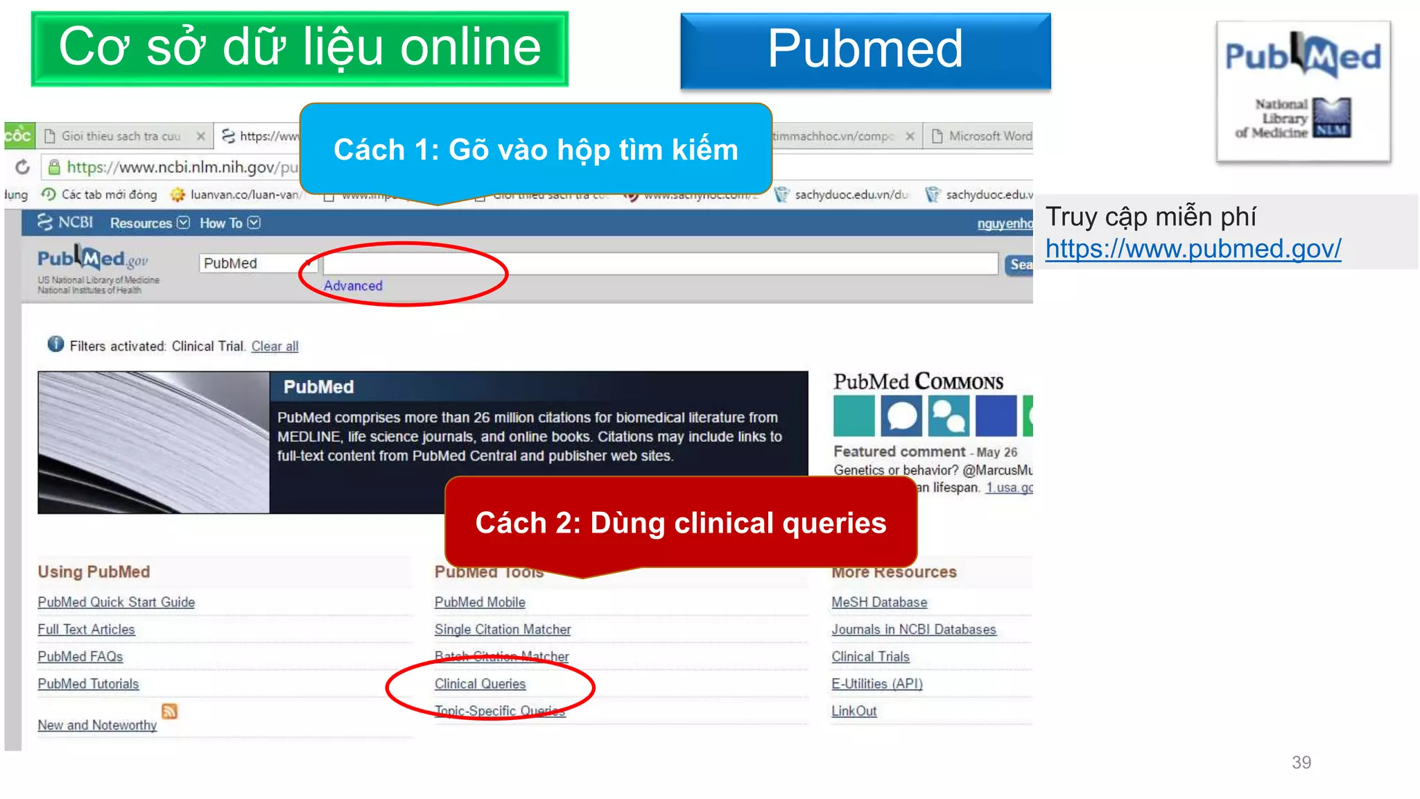 Giới thiệu một số nguồn thông tin thuốc và TLTK trong thực hành Dược lâm sàng | PPTX