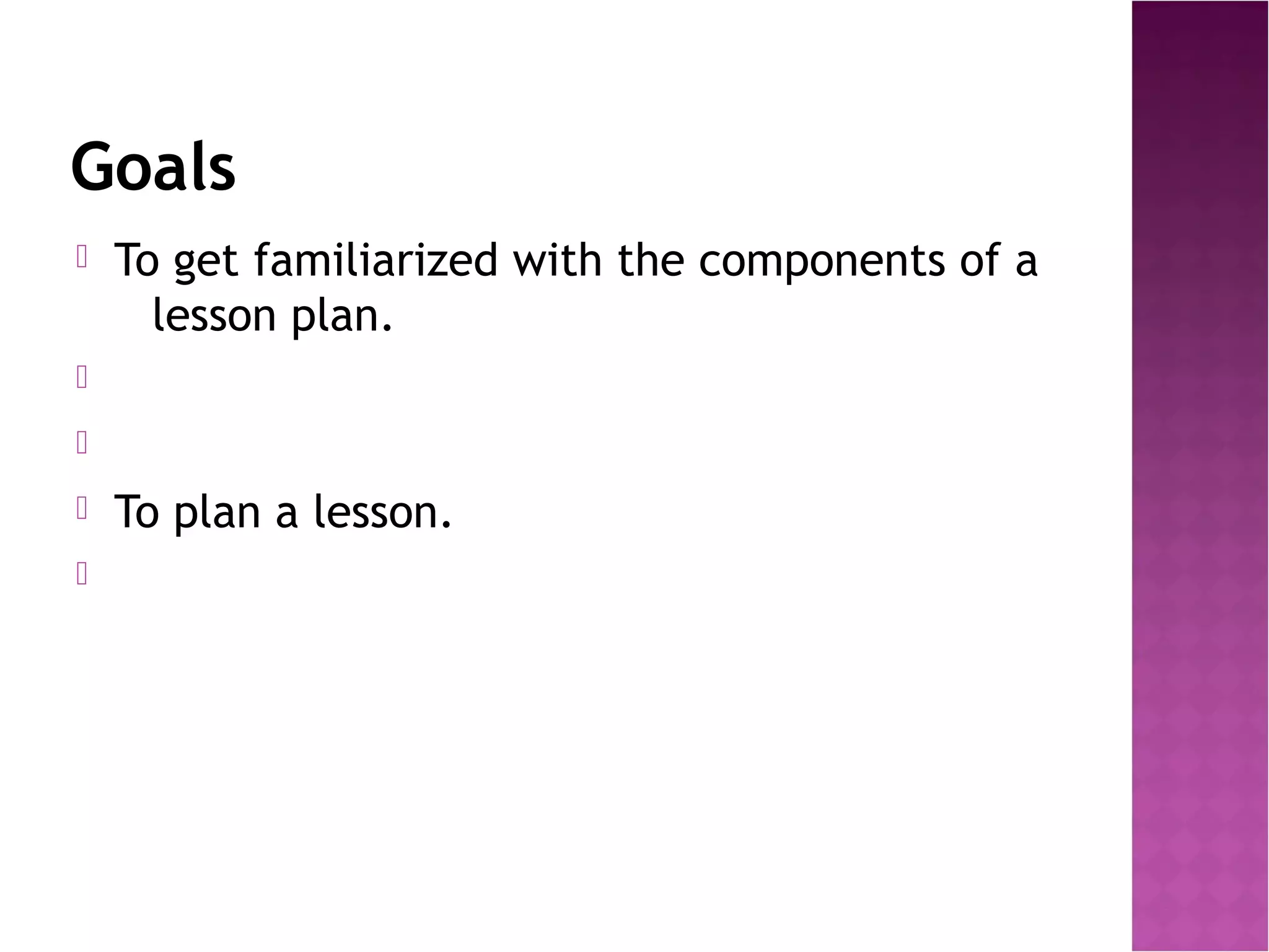 TTT, Lesson planning | ODP