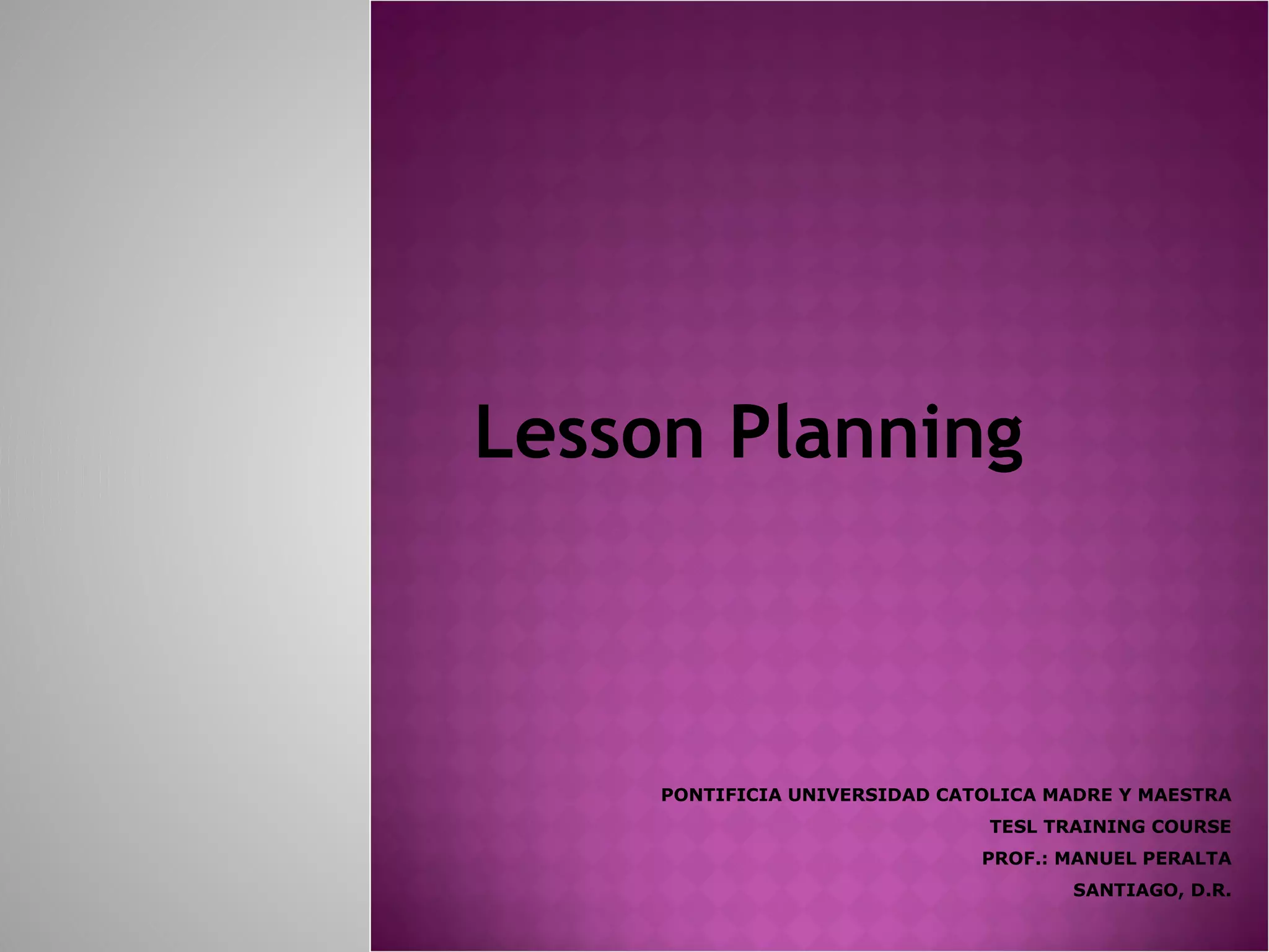 TTT, Lesson planning | ODP