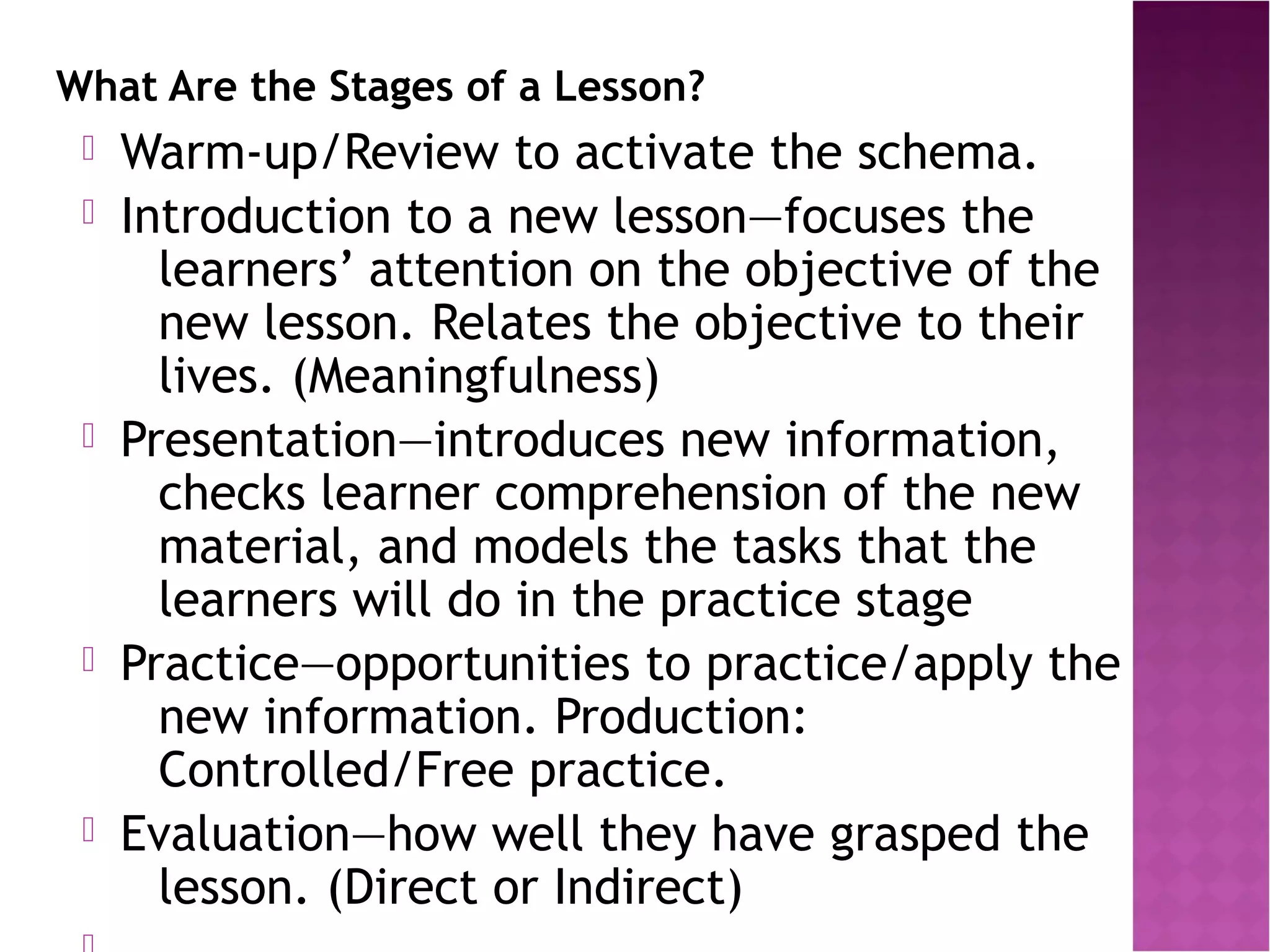 TTT, Lesson planning | ODP