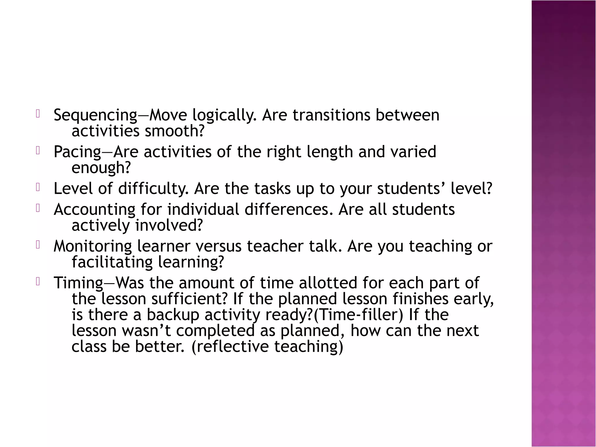 TTT, Lesson planning | ODP