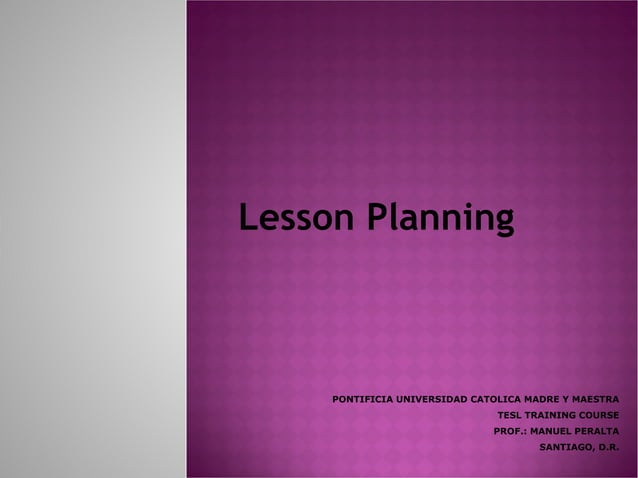 TTT, Lesson planning | ODP