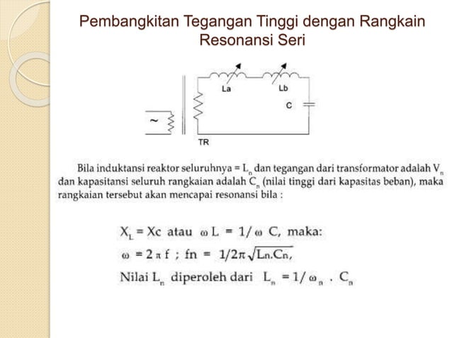 TEKNIK TEGANGAN TINGGI - Sumber tegangan arus bolak balik | PPT
