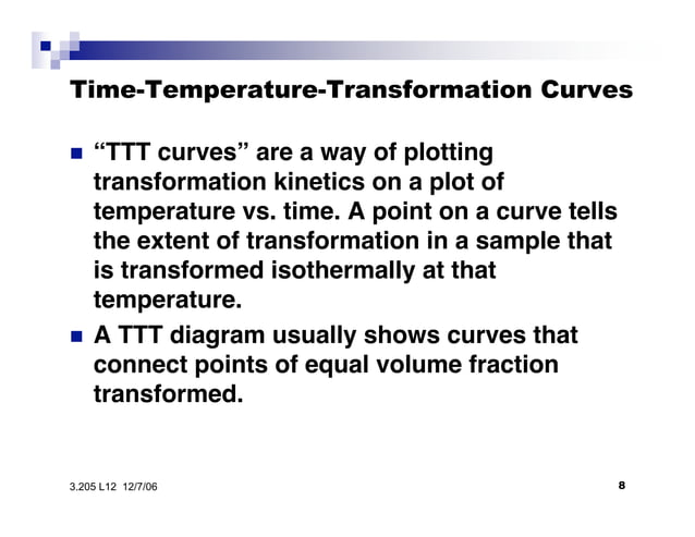 Time Temperature Transformation (TTT) curve | PPT