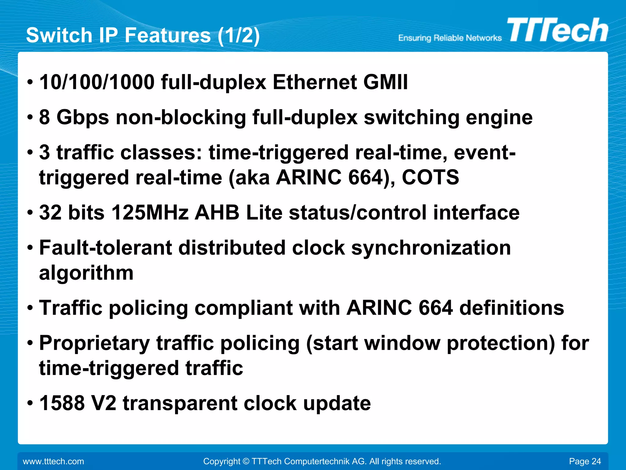 Time Triggered Ethernet - Overview | PDF