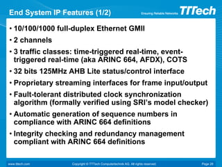 Time Triggered Ethernet - Overview | PDF