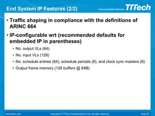 Time Triggered Ethernet - Overview | PDF