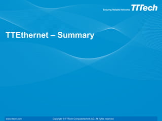 Time Triggered Ethernet - Overview | PDF