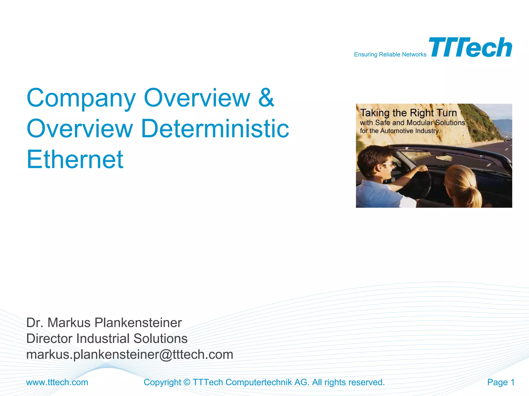 Company overview: Automotive + TTEthernet | PDF