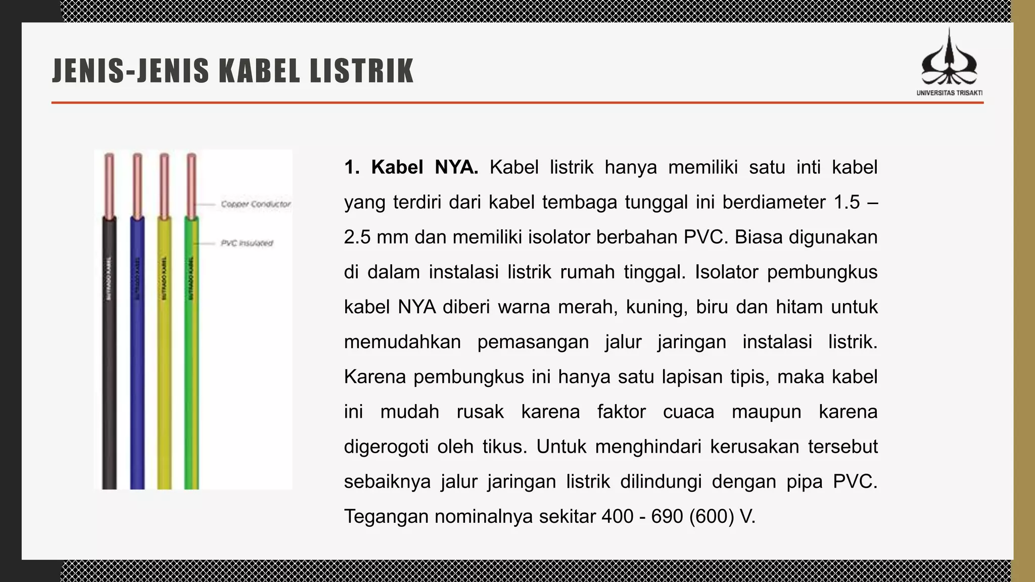 KABEL TEGANGAN LISTRIK | PPTX
