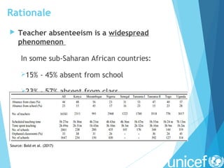 Time to Teach: Teacher Absenteeism in Africa | PPT