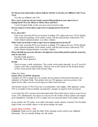 Ttu ethics point complaints 1 3 | PDF