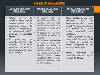Emulsions | PPTX | Chemistry | Science