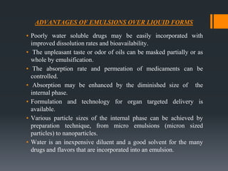 Emulsions | PPTX | Chemistry | Science