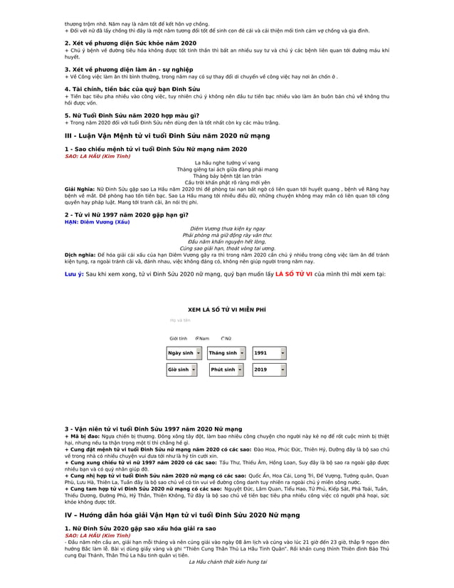 Tu vi-tuoi-1997-nam-2020-nu-mang | PDF
