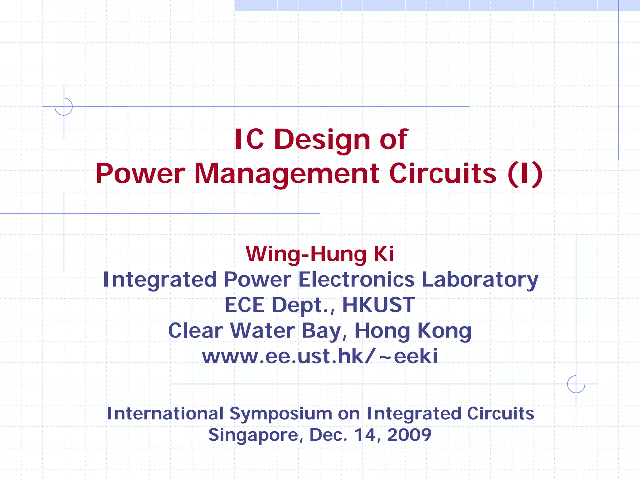 IC Design of Power Management Circuits (I) | PDF