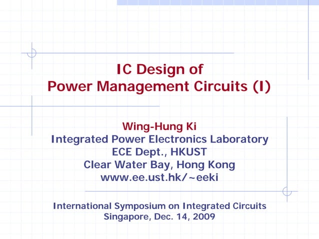 IC Design of Power Management Circuits (I) | PDF