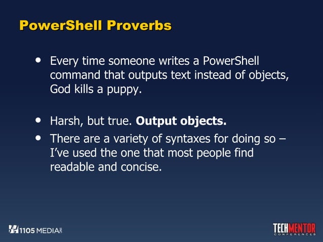 Powershell Scripting And Modularization Techmentor Fall 2011 Ppt