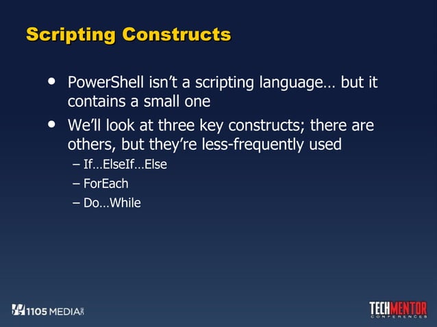 Powershell Scripting And Modularization Techmentor Fall 2011 Ppt