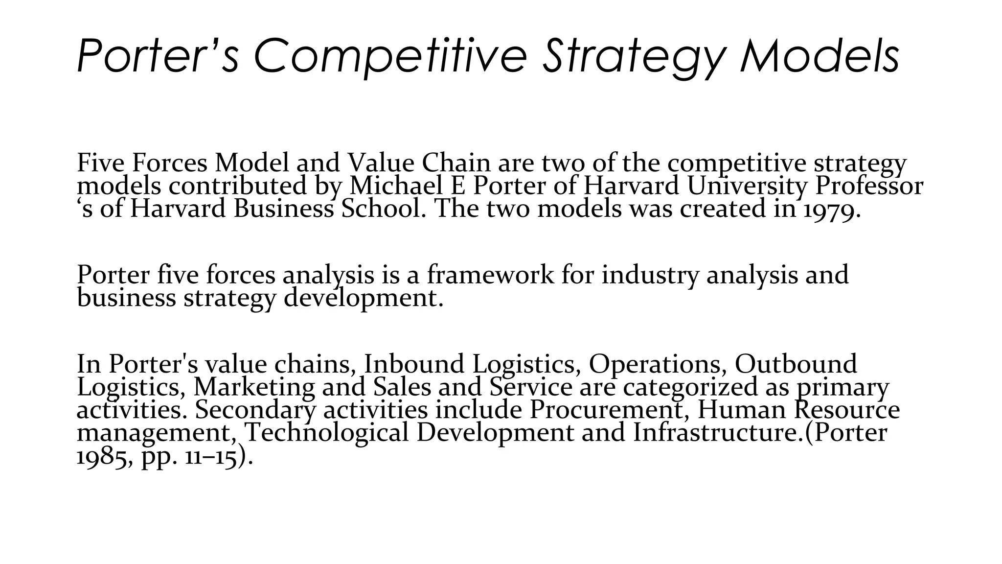 Porter's five forces model and porter's value chain - Sony | PPT