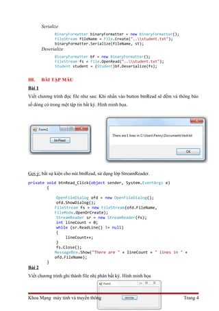 Bài tập thực hành C# | DOC