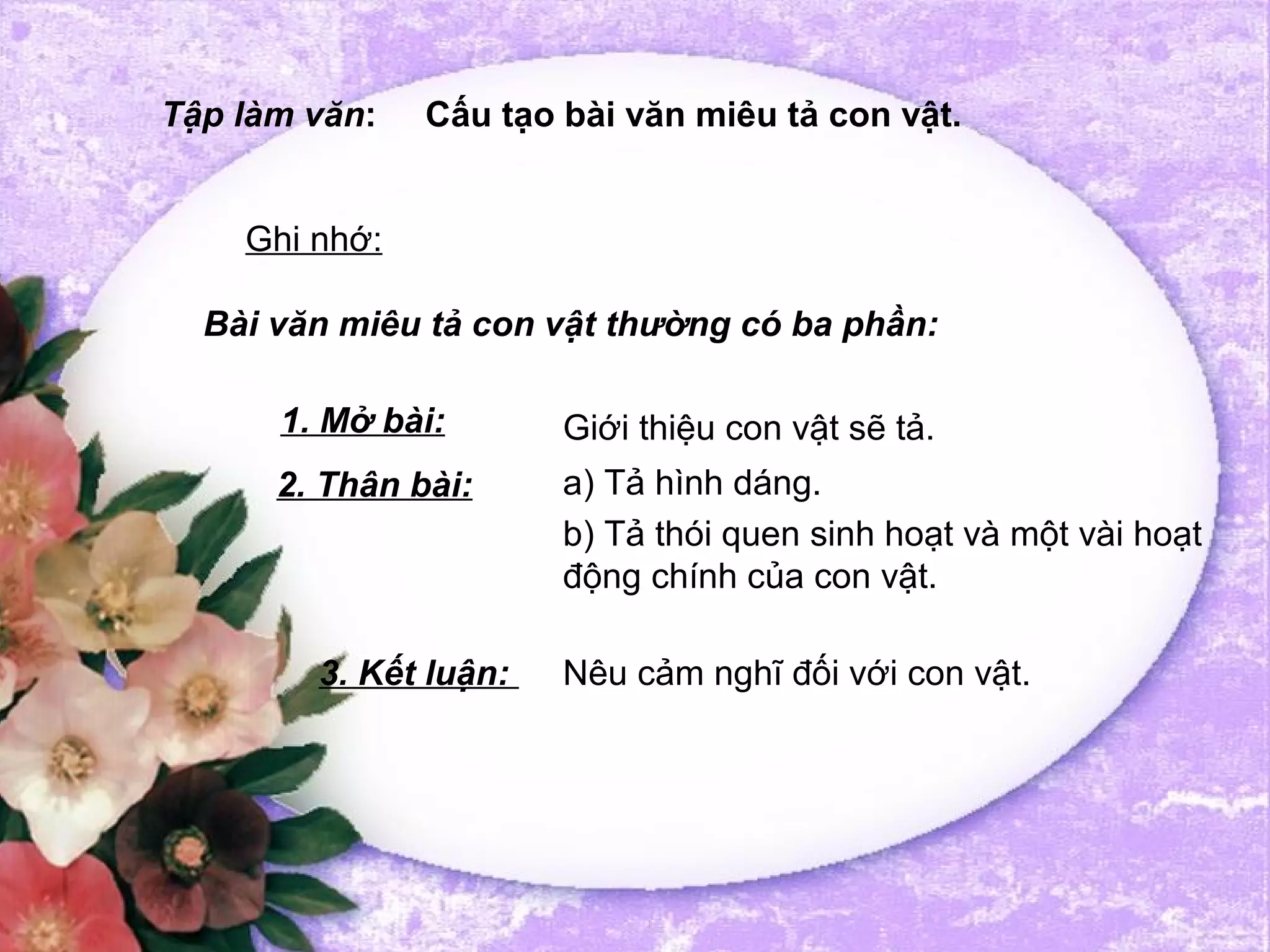 Tuan 29 cau tao bai van mieu ta con vat | PPT